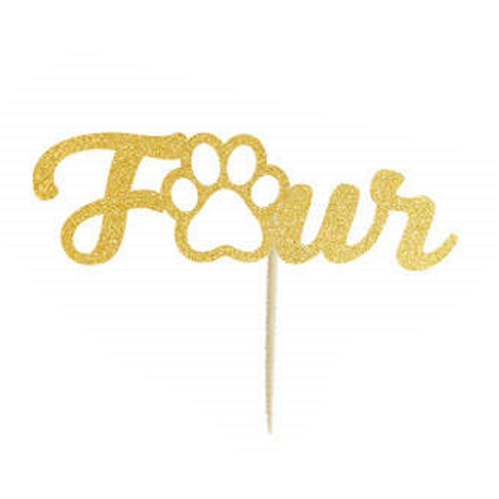 Number Four - Dog Cake Topper | DoggyTopia | DoggyTopia